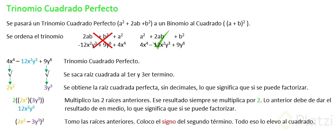 Factorizacion Trinomio Cuadrado Perfecto Trinomio Cuadrado Perfecto